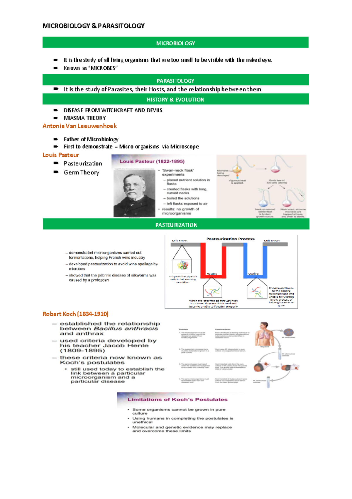 Microbiology and Parasitology Overview: Key Concepts and Figures - Studocu