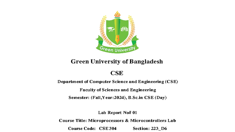 CSE 304 Lab Report 01: Arithmetic Ops & Temp Conversion in Assembly ...
