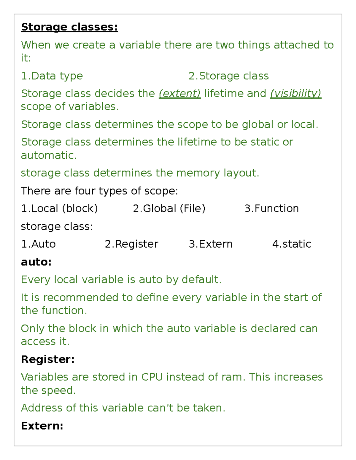 C Storage Classes: Understanding Scope, Lifetime, and Memory Layout ...
