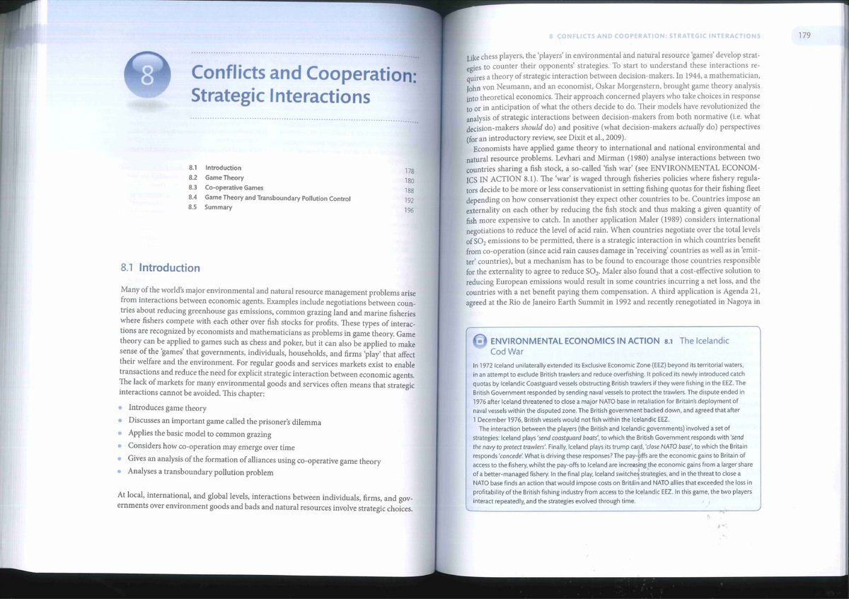 Conflicts and Cooperation in Environmental Economics: Game Theory ...