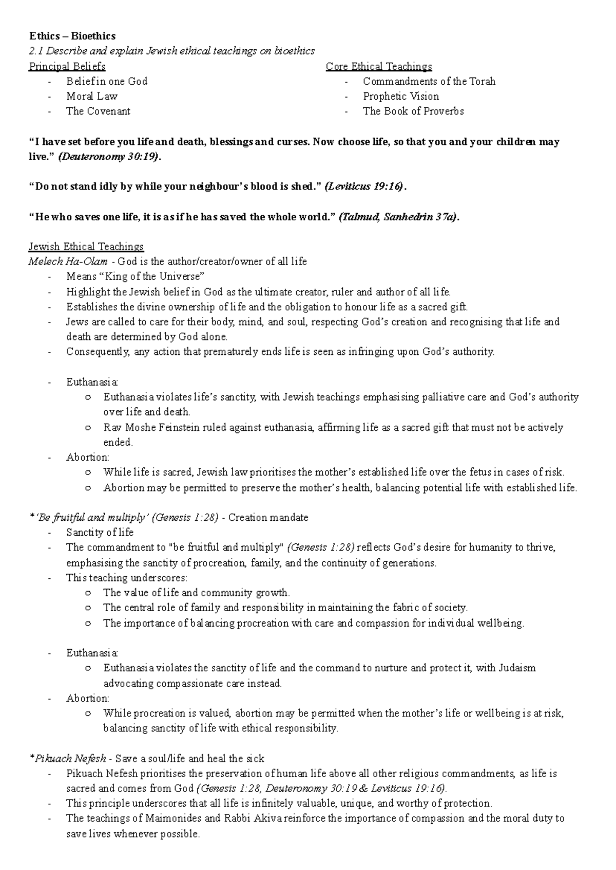 SOR I - Judaism Bioethics: Jewish Ethical Teachings on Life and Death ...