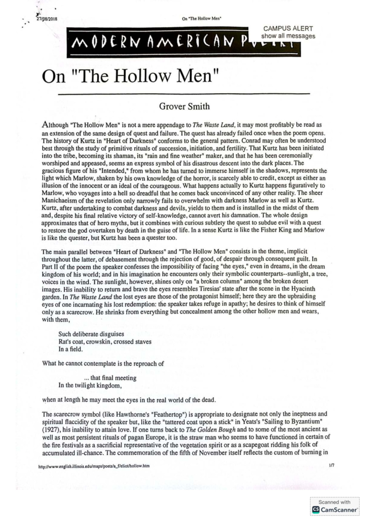 On the Hollow Men: Critical Analysis and Interpretations - Studocu