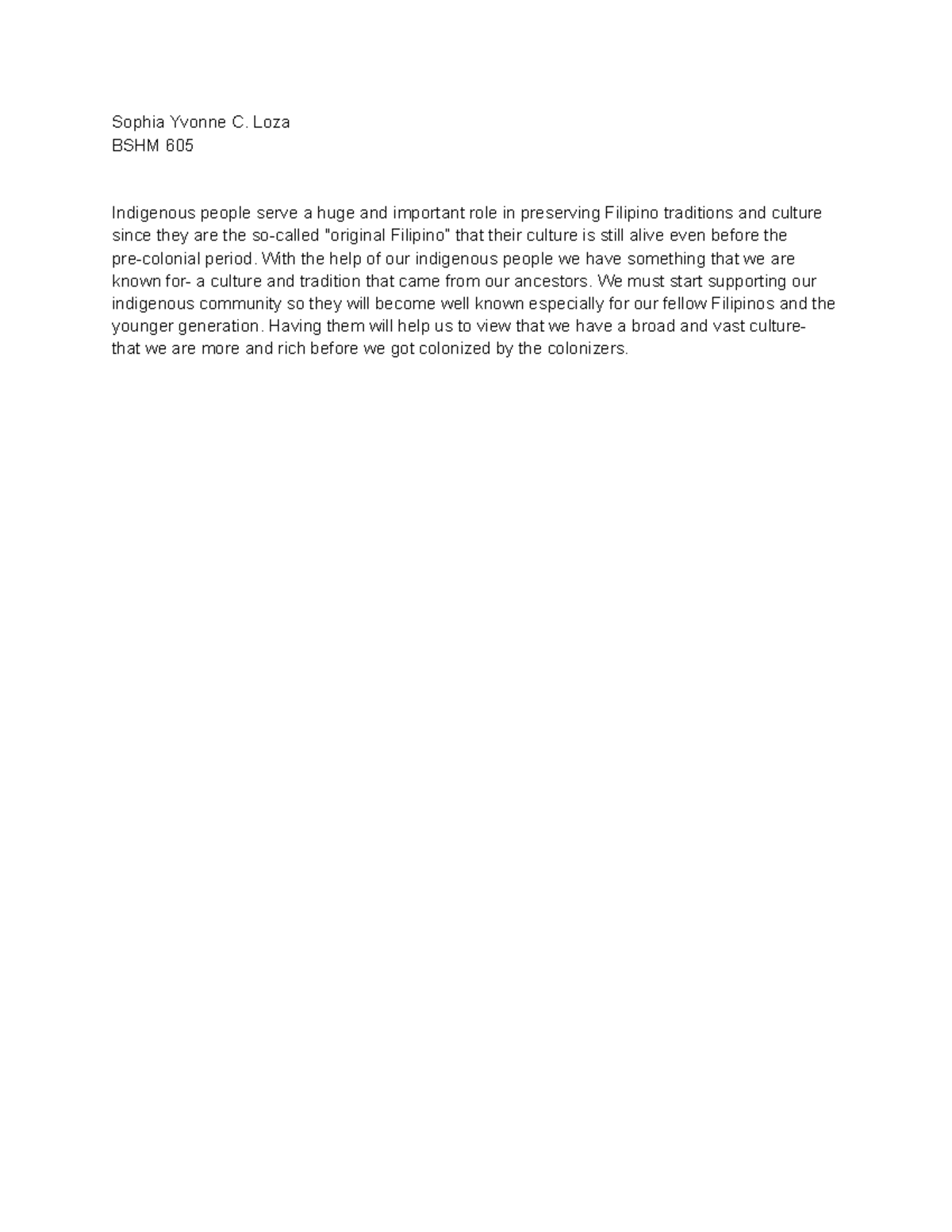 Indigenous Peoples' Role in Preserving Filipino Culture - BSHM 605 ...