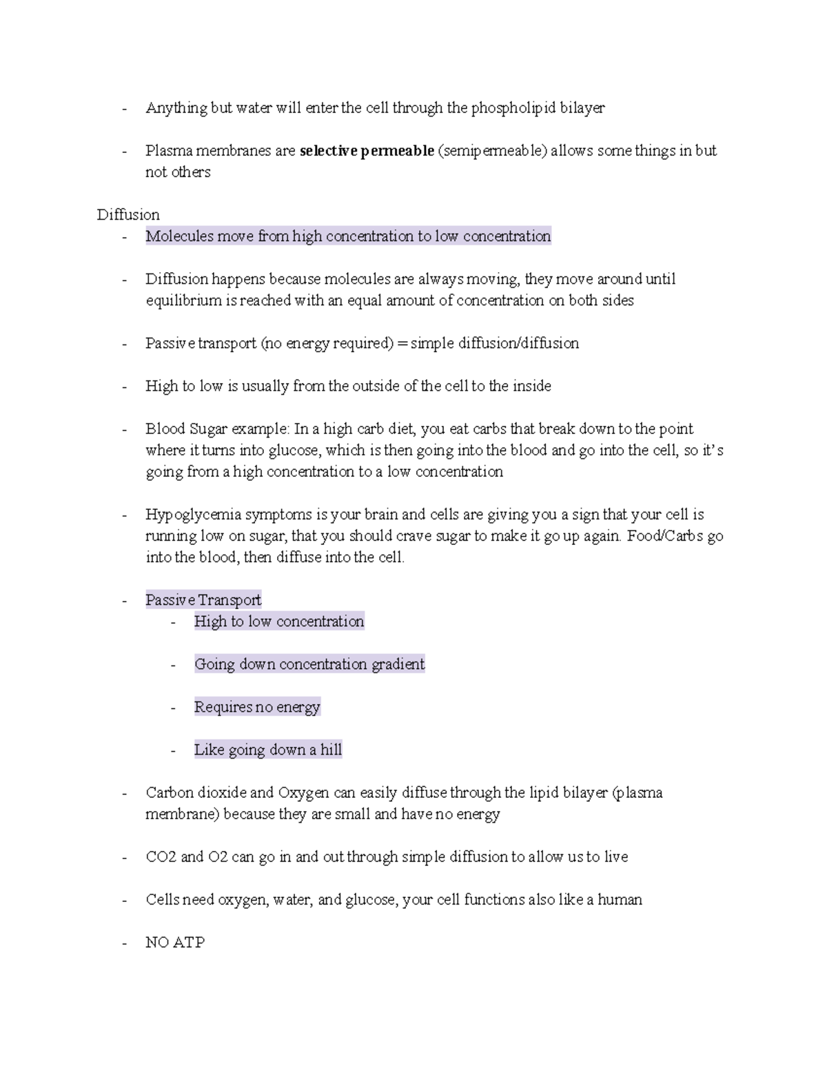 Understanding Diffusion & Transport Mechanisms in Cells (BIOL 101) - Studocu