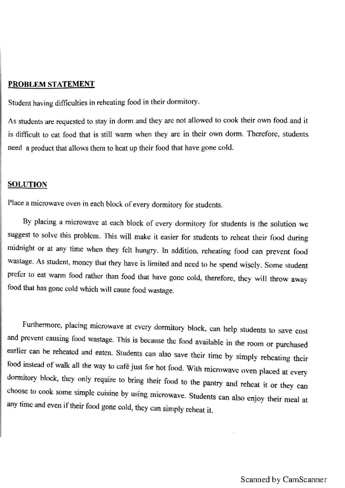 UUM Group Project: Microwave Solution for Dorm Food Reheating - Studocu
