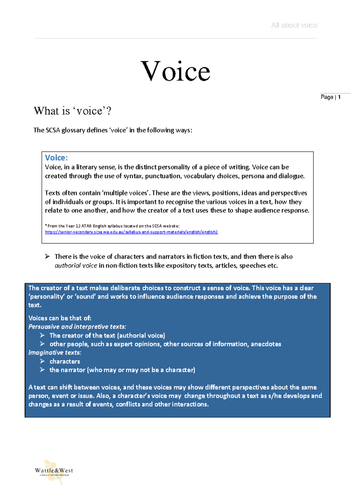 Voice Notes: Understanding Literary Voice Through Syllabus Content ...