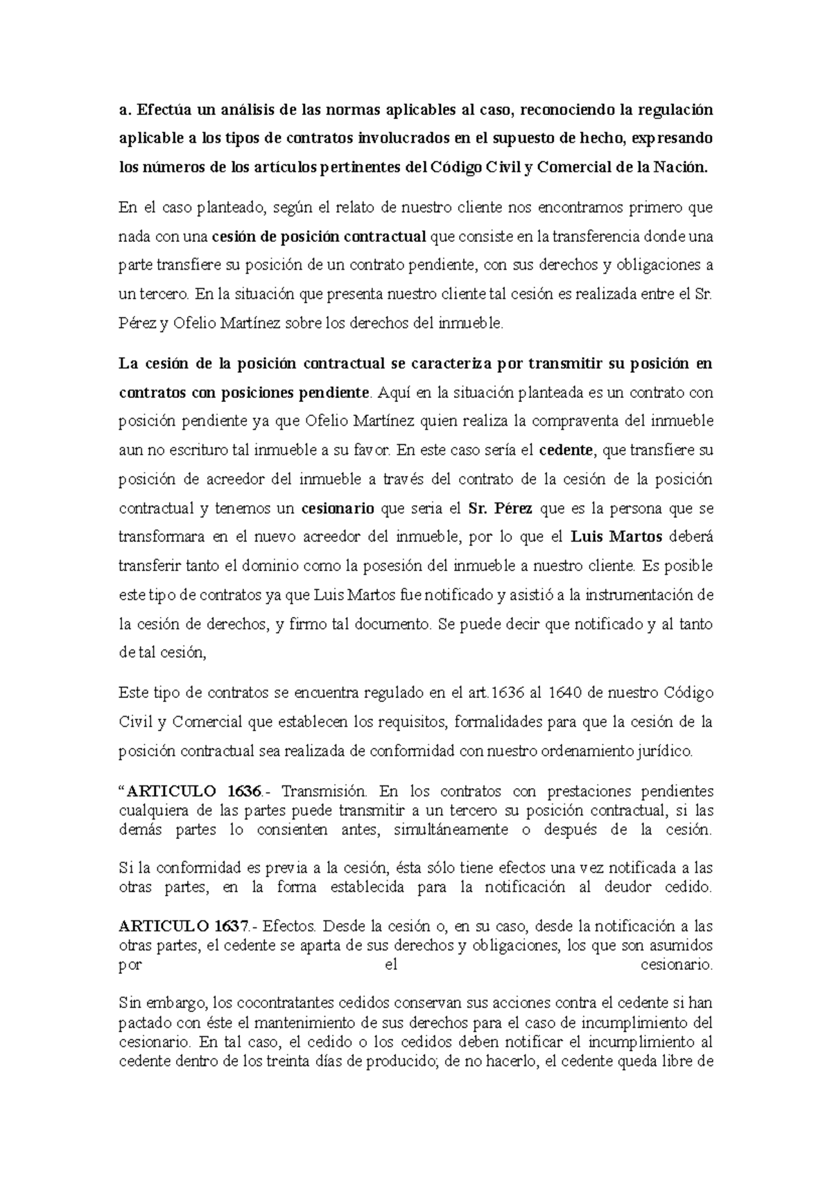 Análisis de Contratos y Cesiones: TP3 Derecho Civil y Comercial - Studocu