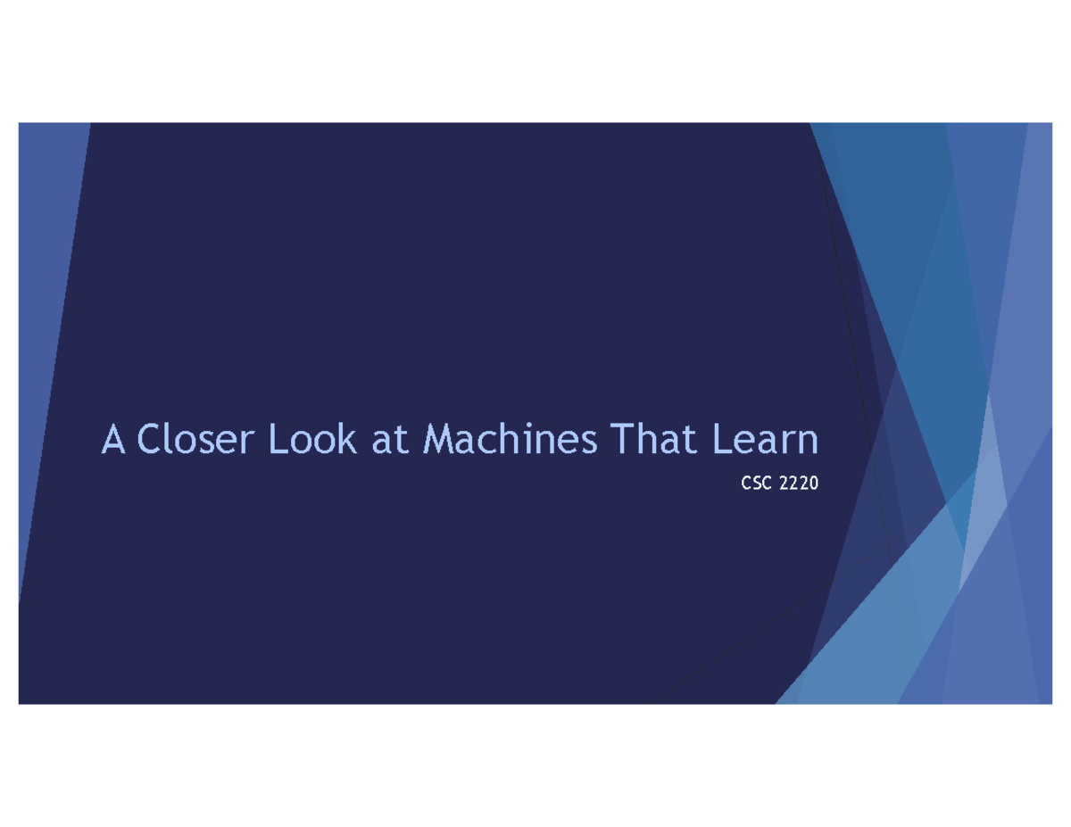 A Closer Look at Supervised Learning and Biased AI - CSC 2220 - A ...