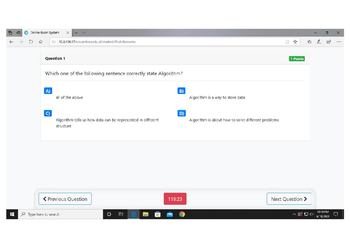 Model 3 - exit exam for computer science - Online Exam System X ...