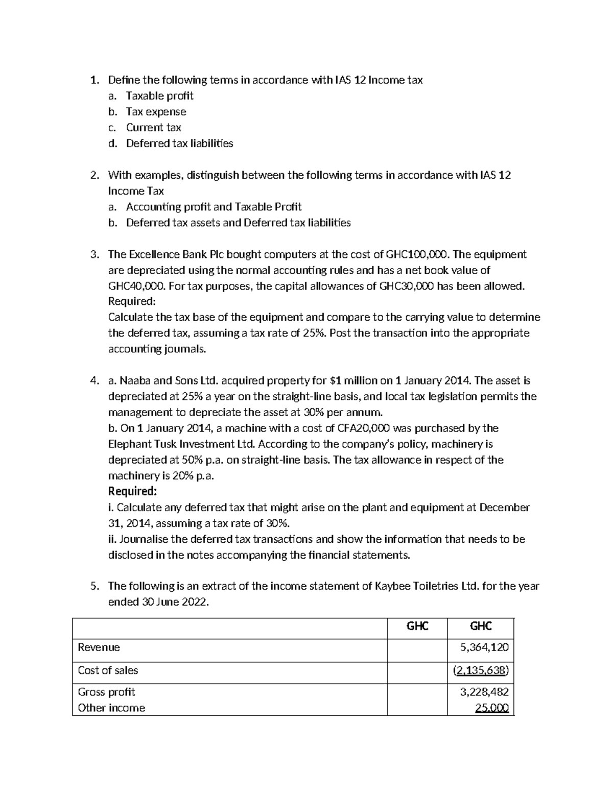 IAS 12 Tutorial set - Study Material for your trial on financial ...