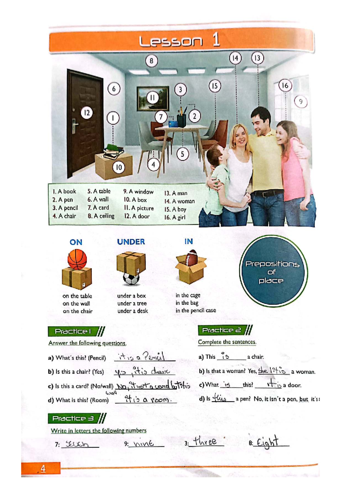 Lesson 1: Vocabulary and Grammar Exercises for English 1 - Studocu