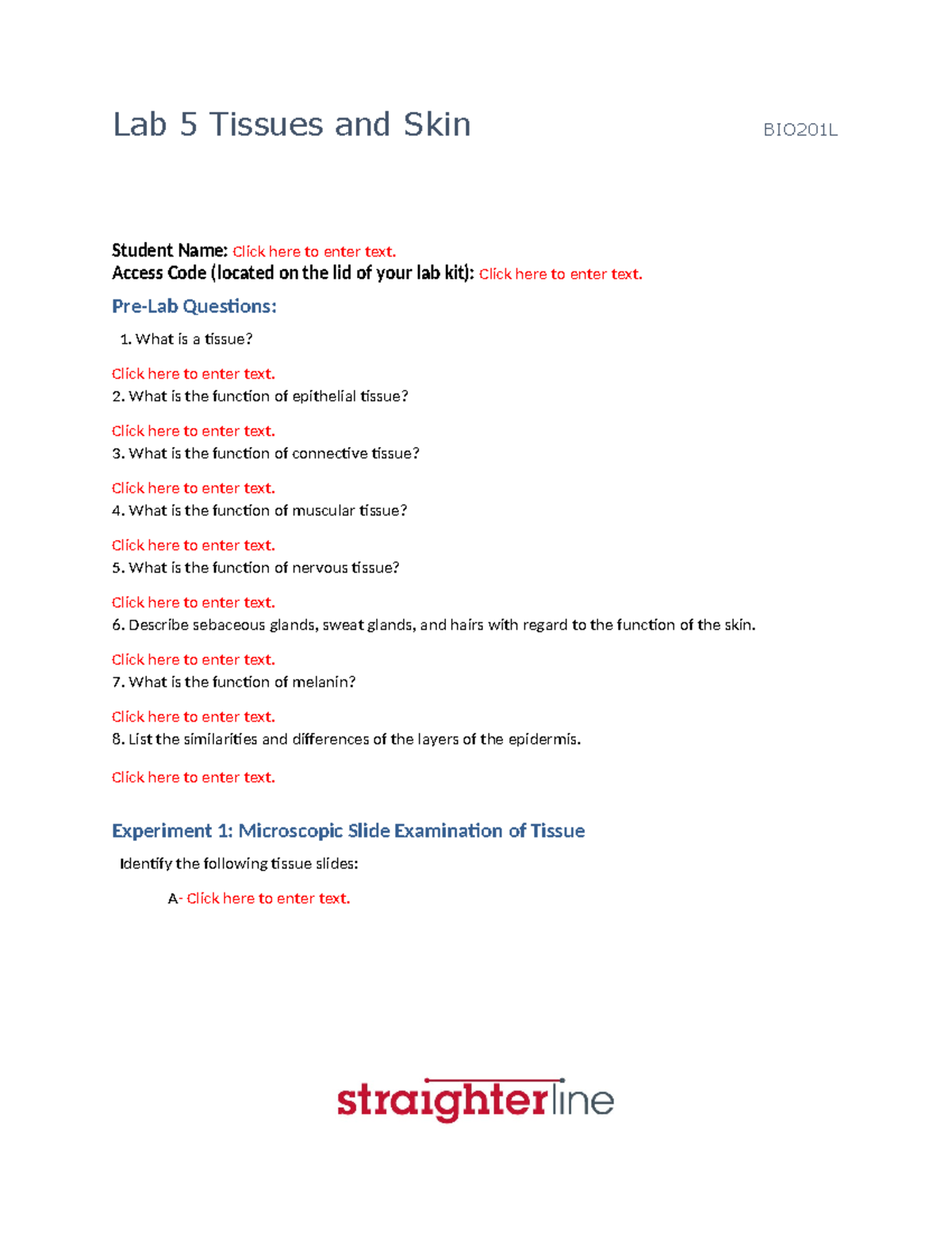 BIO201L Lab 5 Upload Document - Student Name: Click here to enter text ...