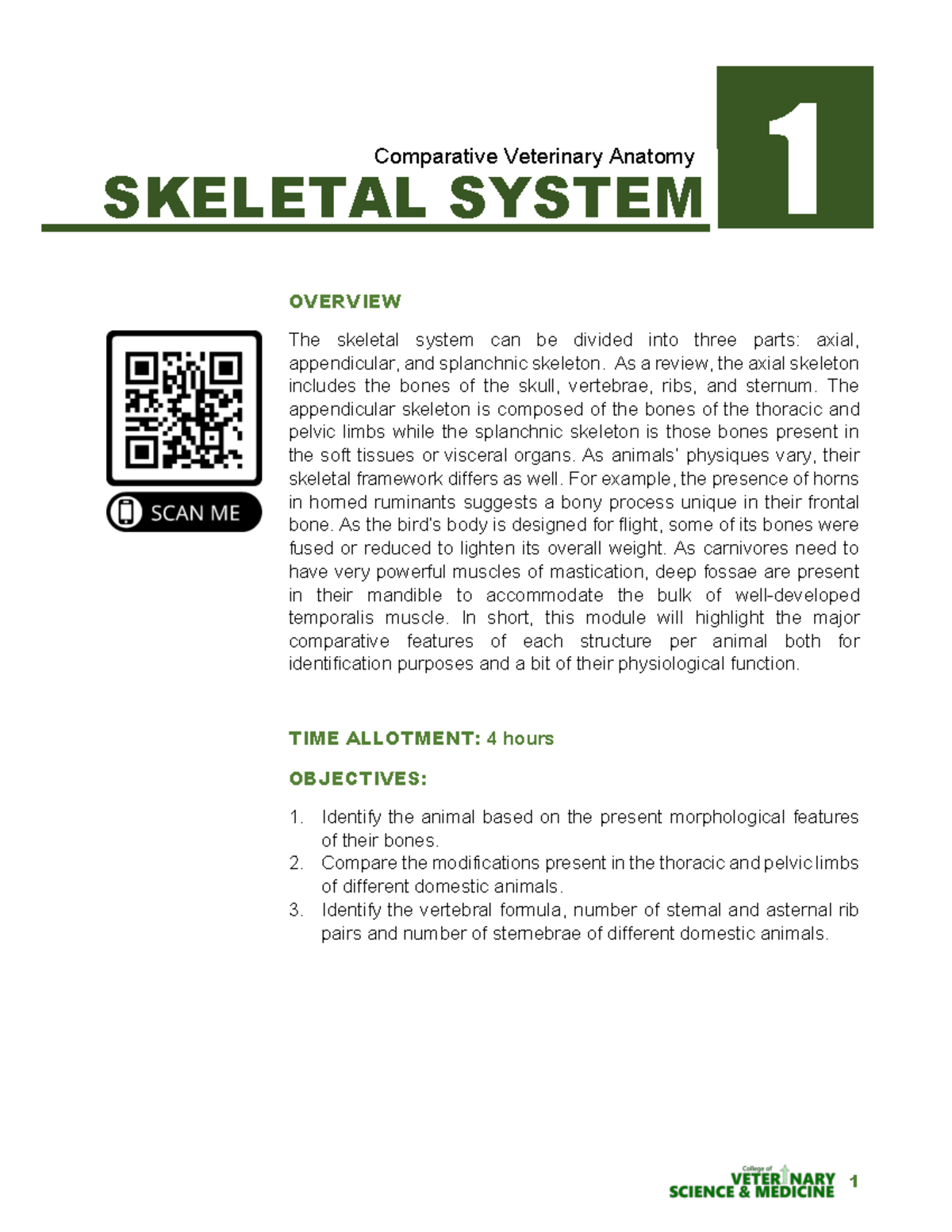 CLSU Comparative Veterinary Anatomy Notes on the Skeletal System - Studocu