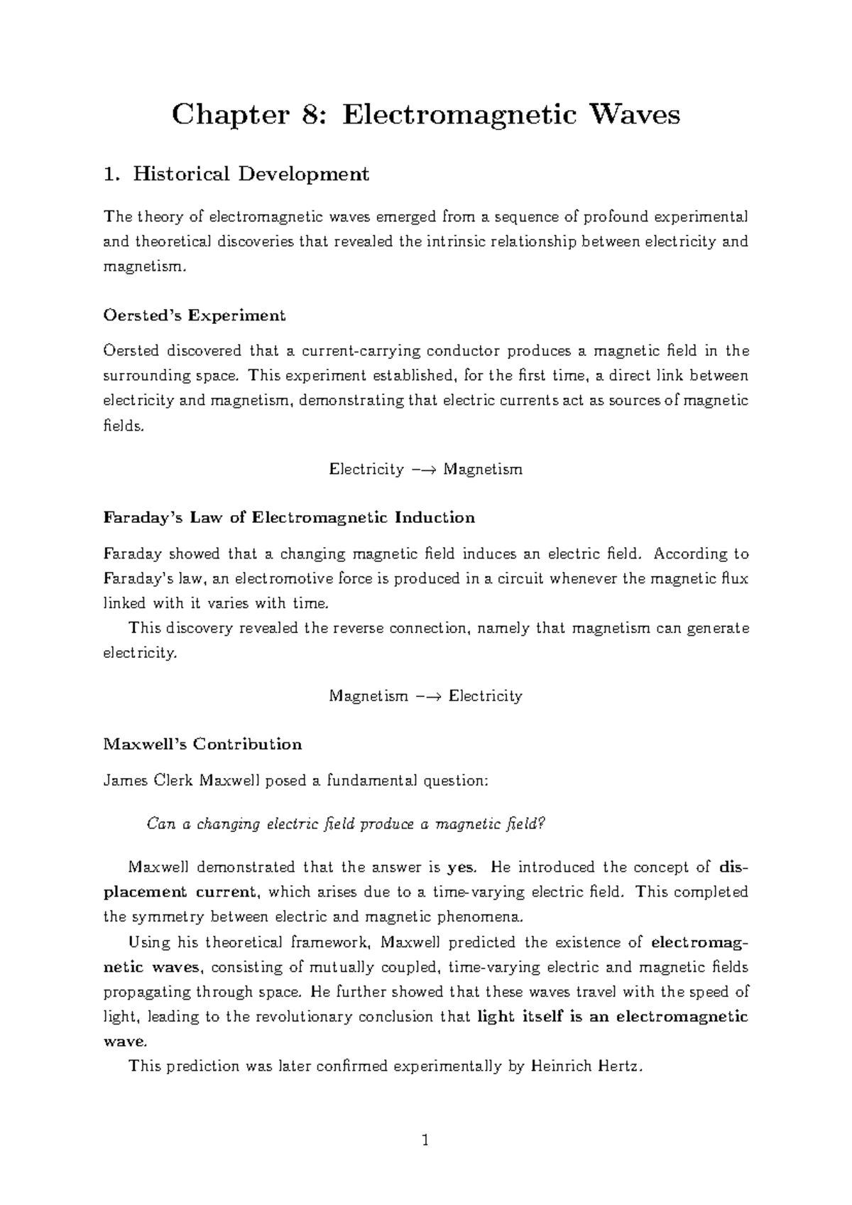 Chapter 8: Electromagnetic Waves - Historical Development (EMW) - Studocu