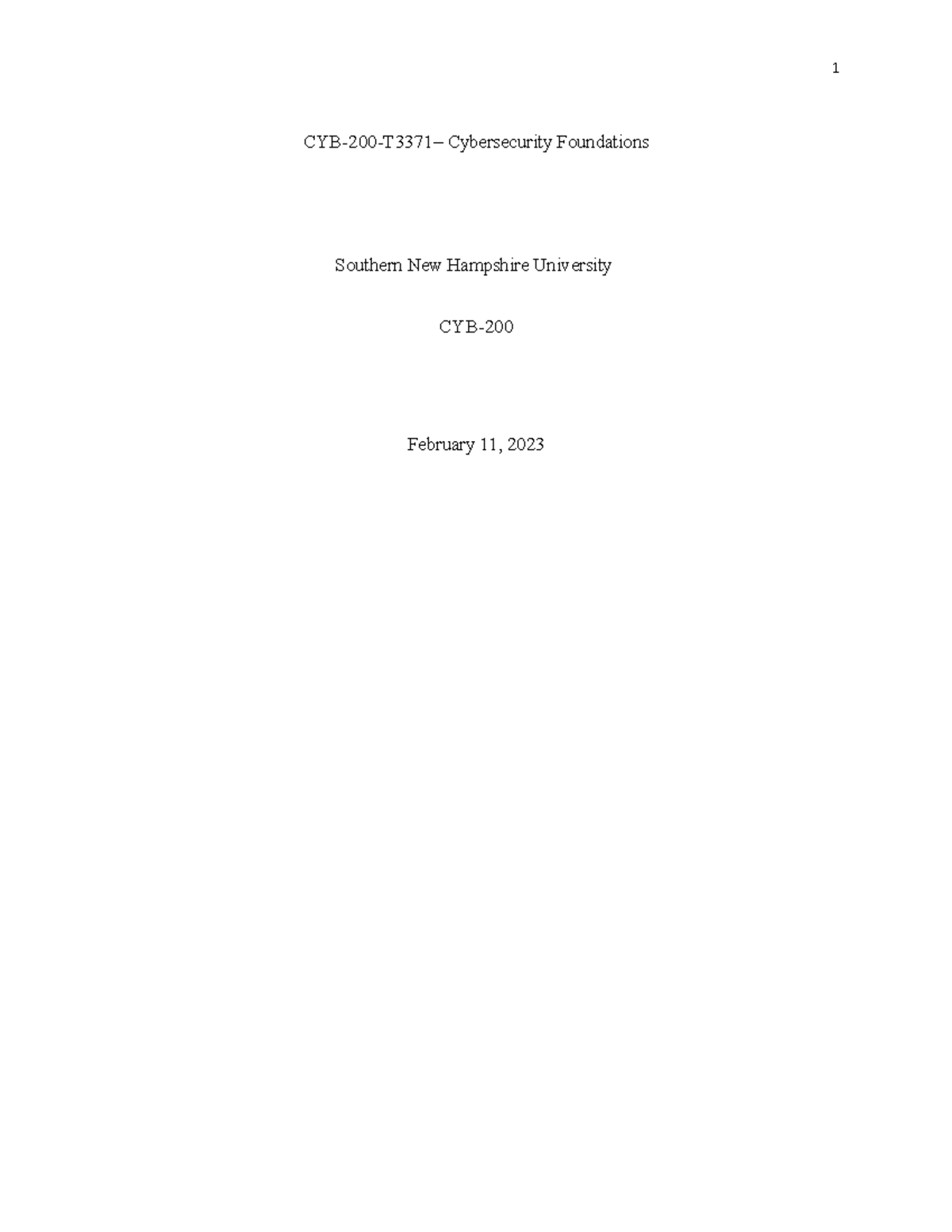 CYB200 Project One: Security Awareness Training Case Study - Studocu