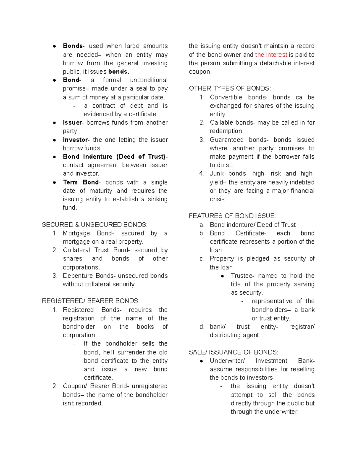 Bonds Payable: Comprehensive Overview of Bond Issuance and Types - Studocu