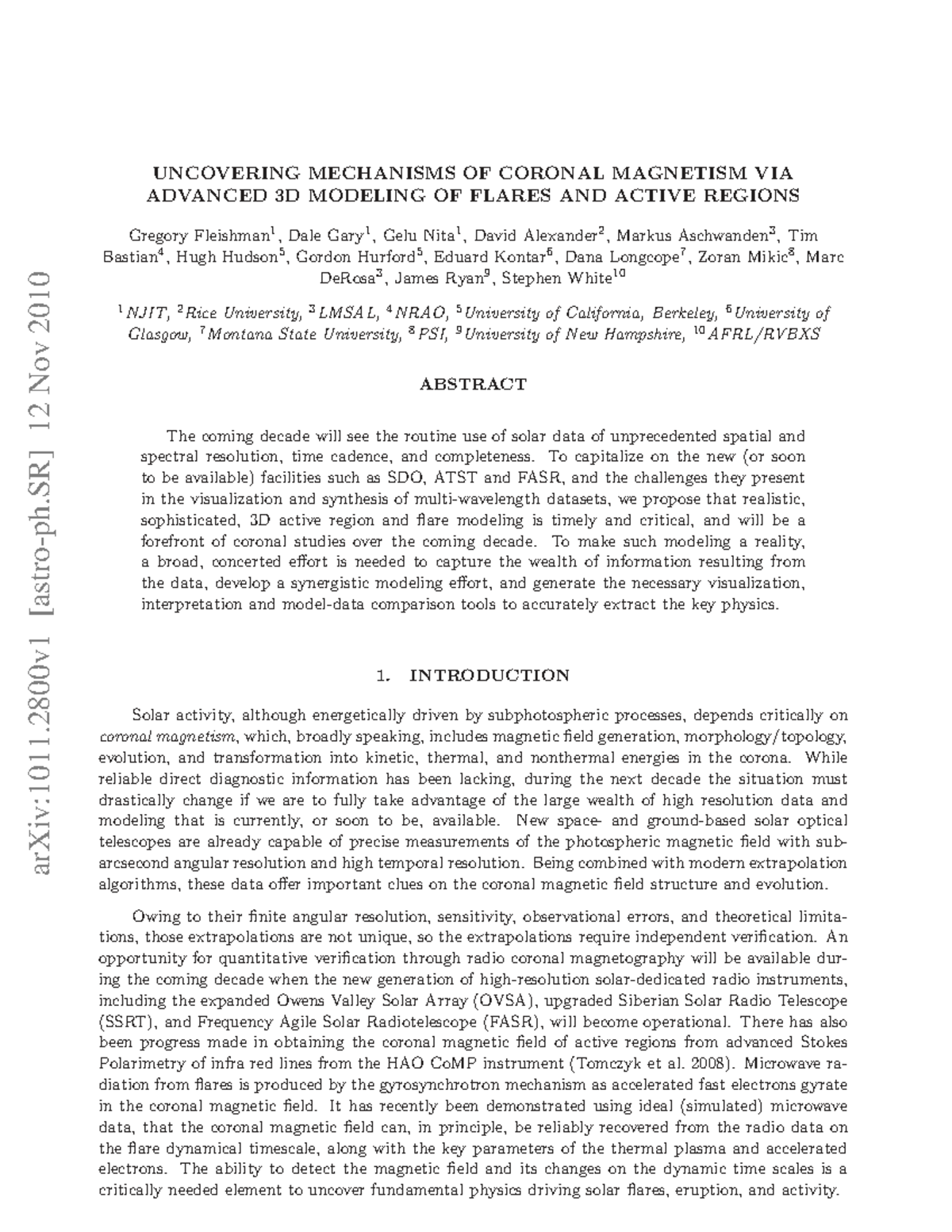 Advanced 3D Modeling of Coronal Magnetism: Insights from Flares - Studocu