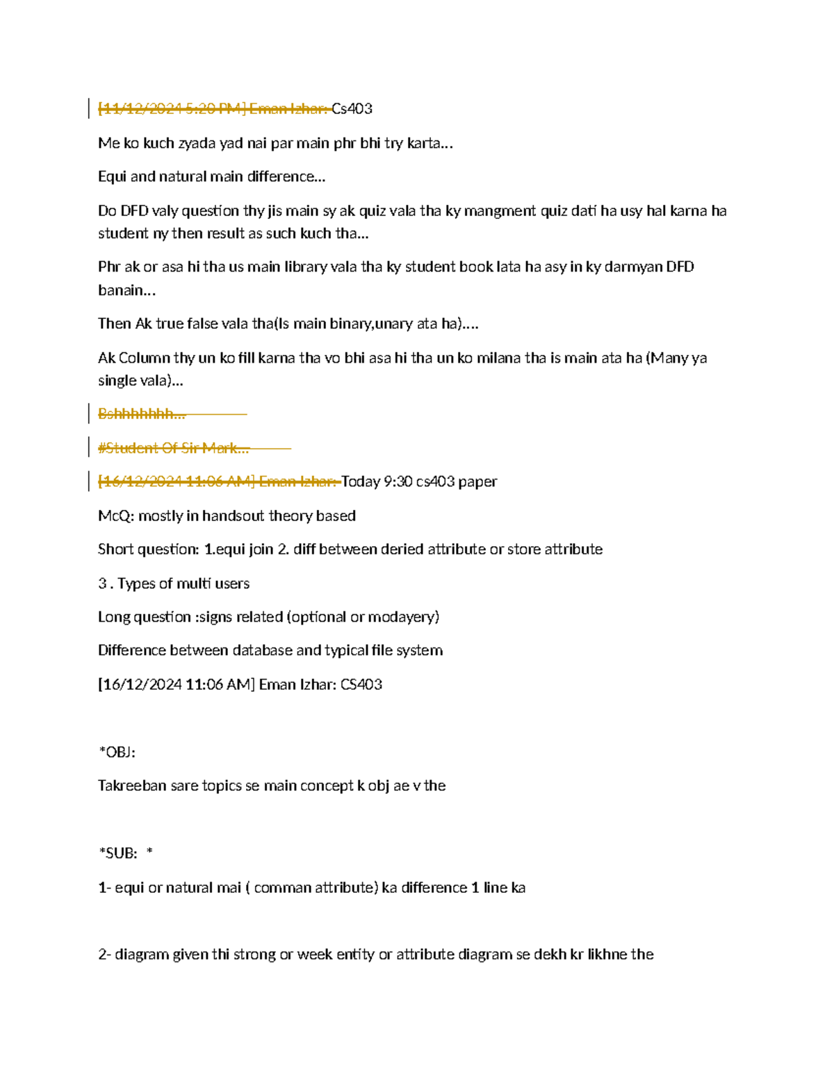 Cs403 Past Exam Reviews: Key Concepts and Question Insights - Studocu