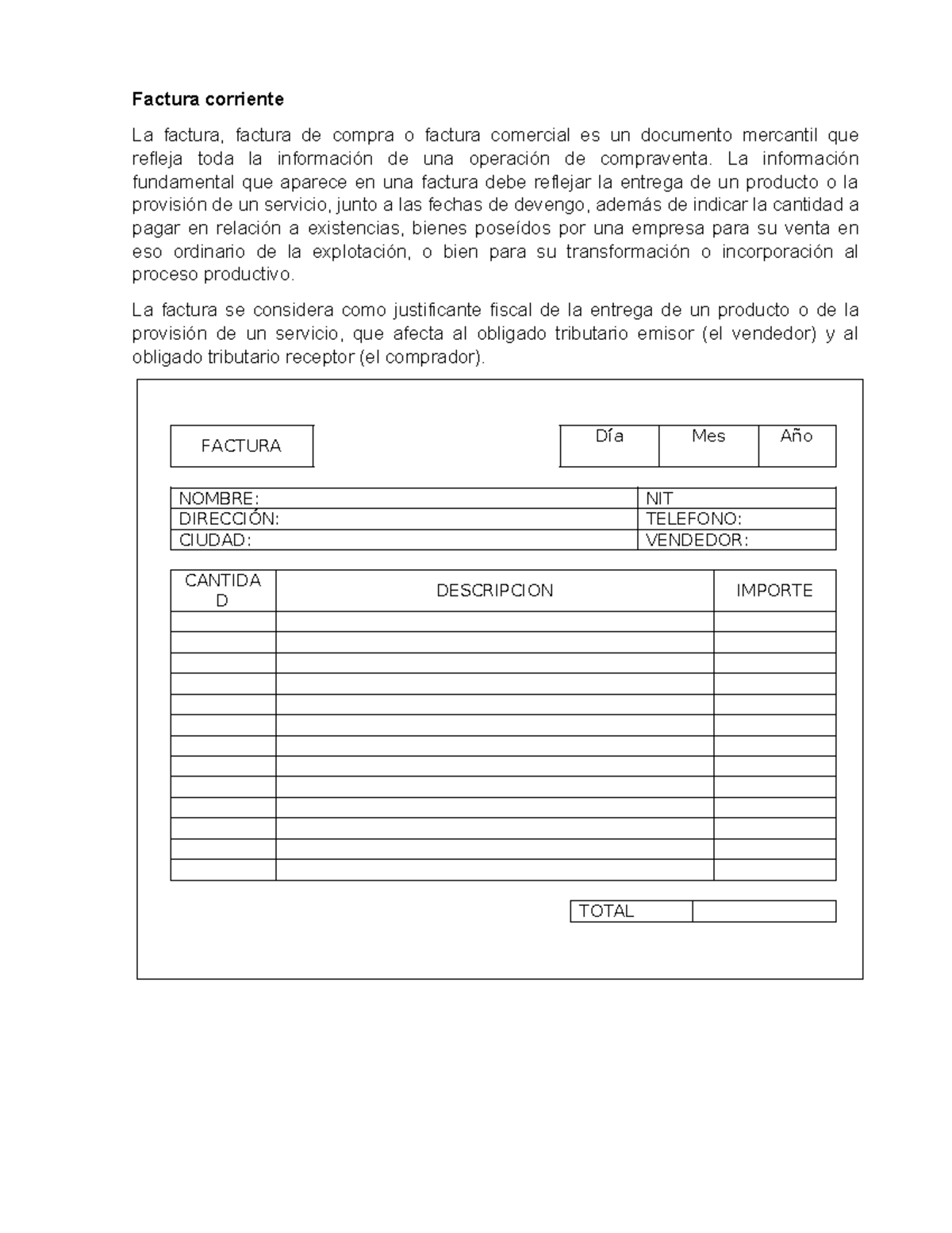 Factura Corriente y Especial: Guía Completa sobre Documentos ...
