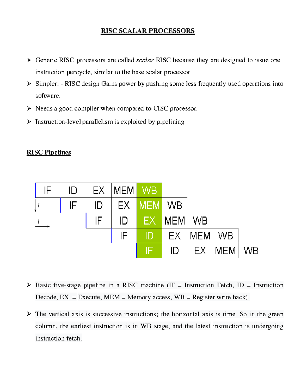 RISC Processor Overview: Scalar Design & Pipeline Concepts - Studocu