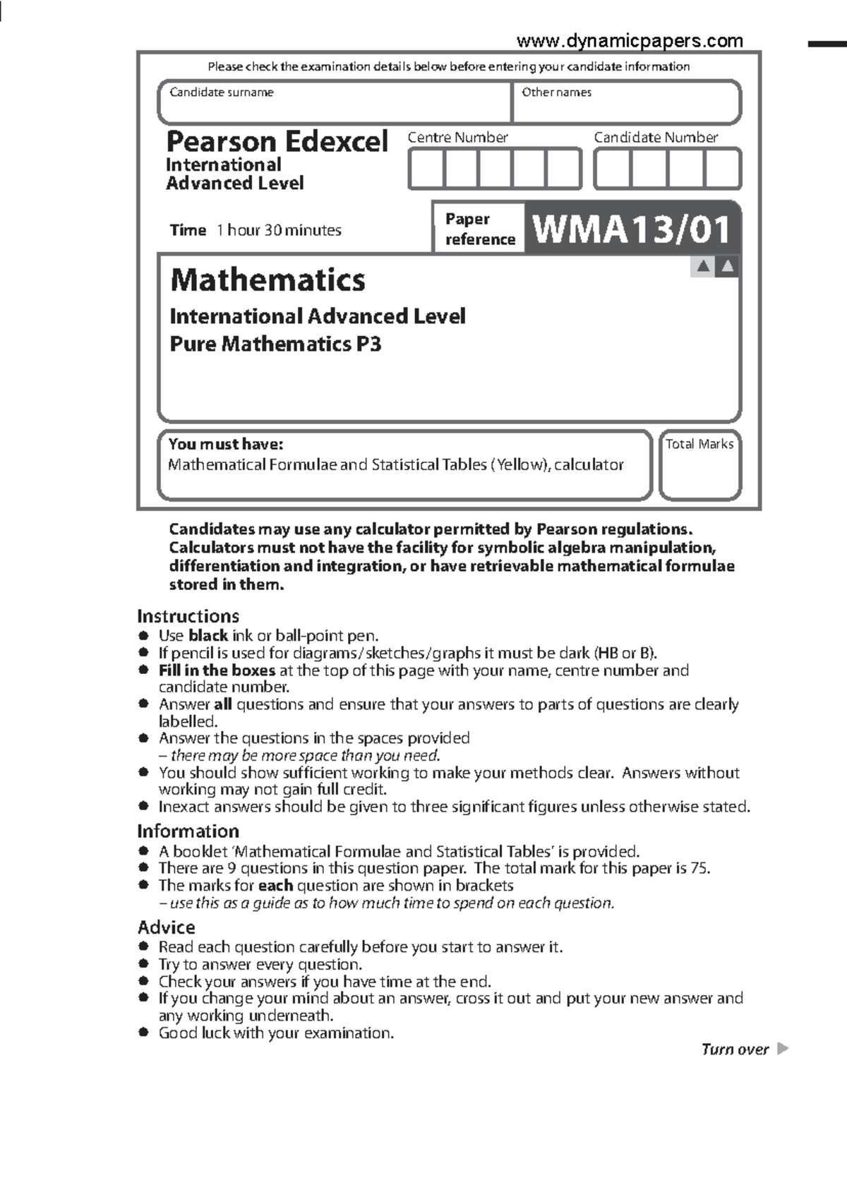 June 2021 Mathematics IAL Pure Mathematics P3 Exam Solutions - Studocu