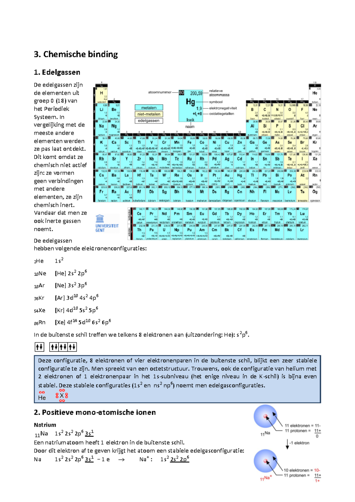Chemie 2B: Chemische Binding en Ionvorming - Notities - Studeersnel