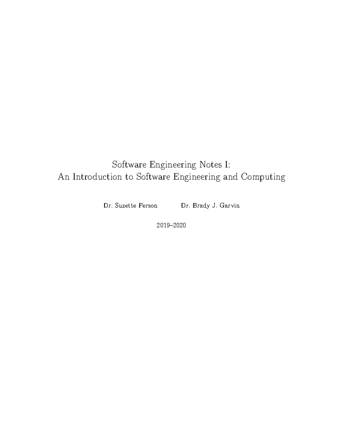 Software Engineering Notes I: Intro to Software Engineering Concepts ...