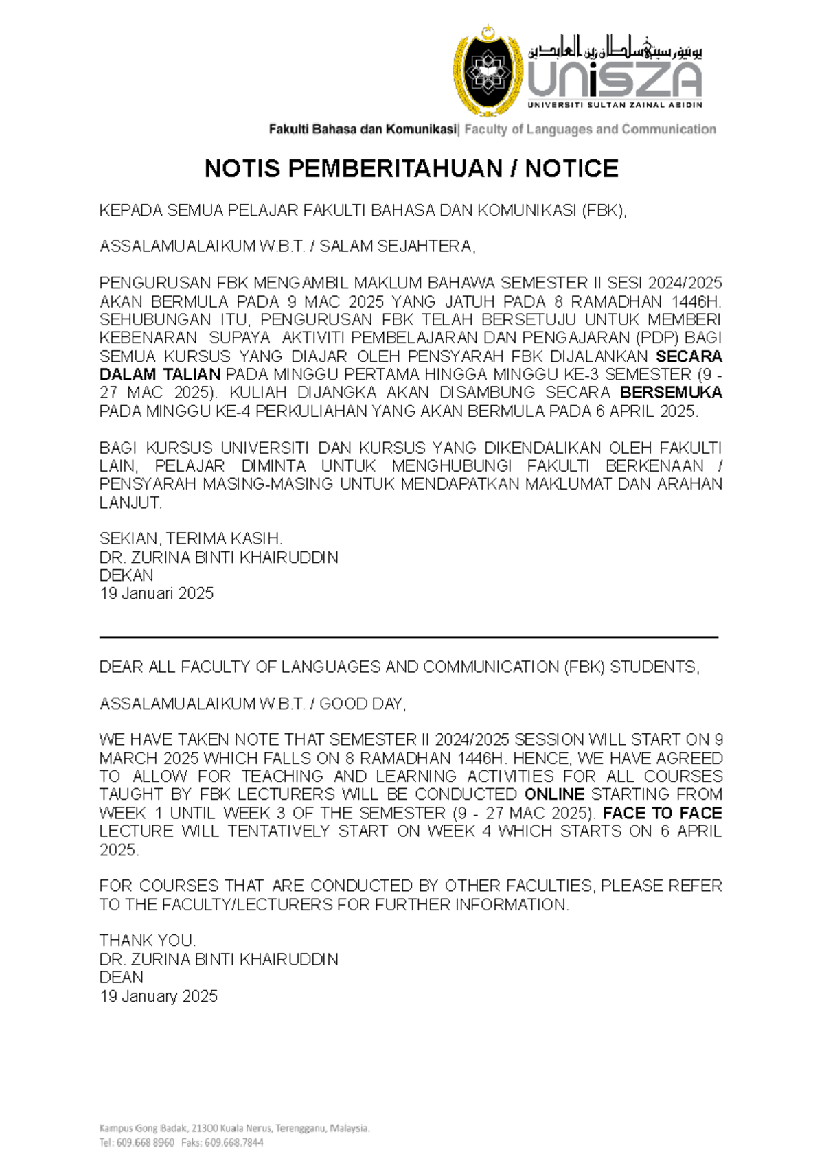 Hebahan- Notis Pemberitahuan Pd P Secara Dalam Talian (RAYA 2025)- FBK ...