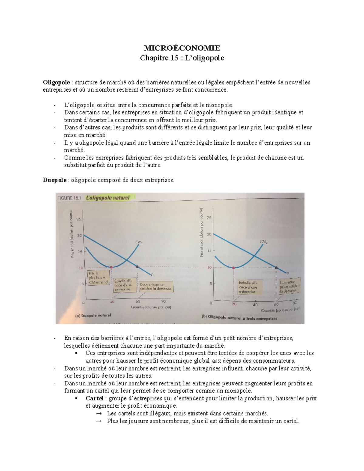 Chapitre 15 - L’oligopole - MICROÉCONOMIE Chapitre 15 : L’oligopole ...