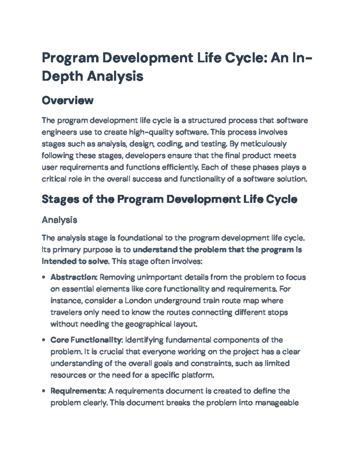 Program Development Life Cycle: Stages and Best Practices Analysis - Program Development Life ...