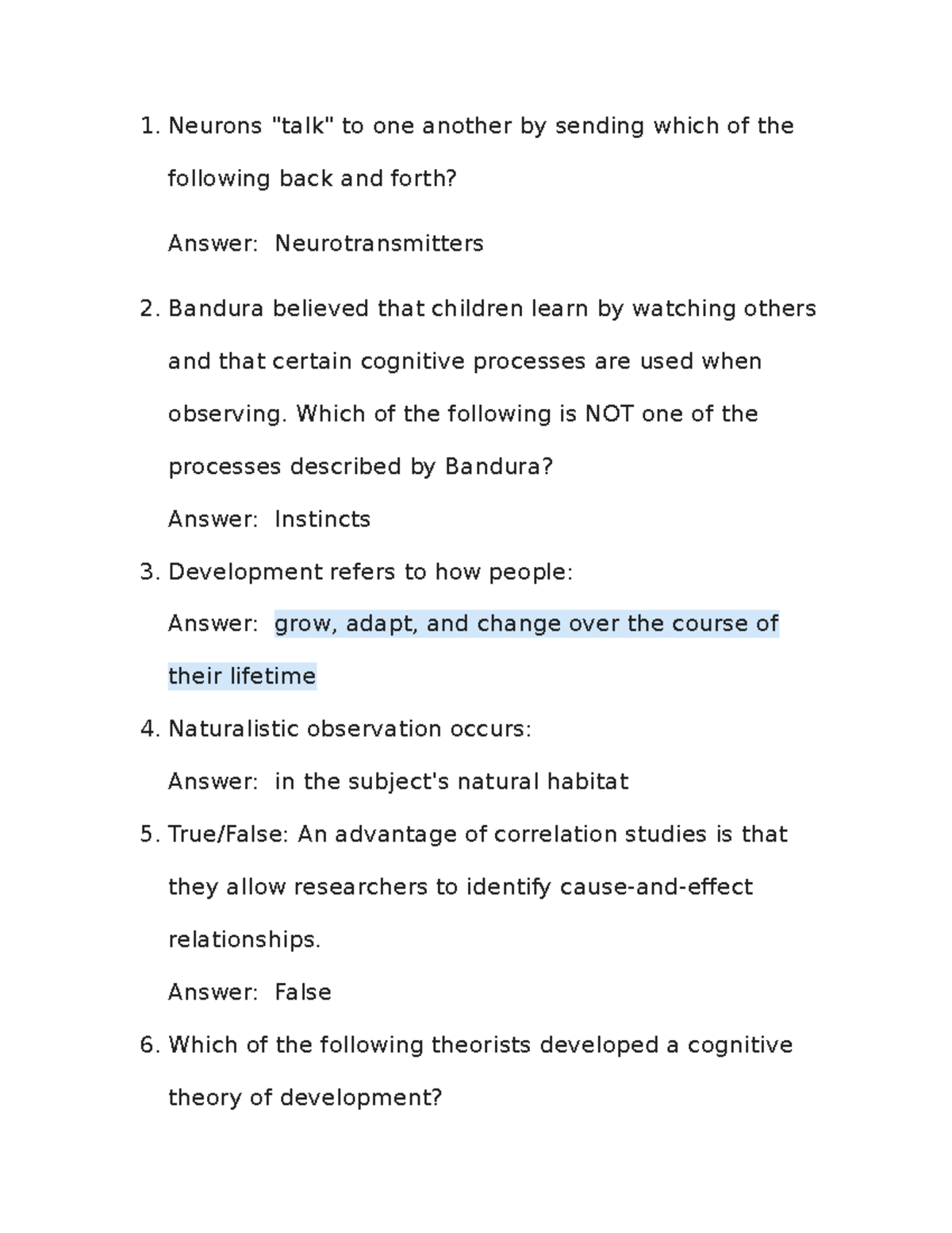 PSY101 1-3 Quiz on Theories, Brain Function & Research Methods - Studocu