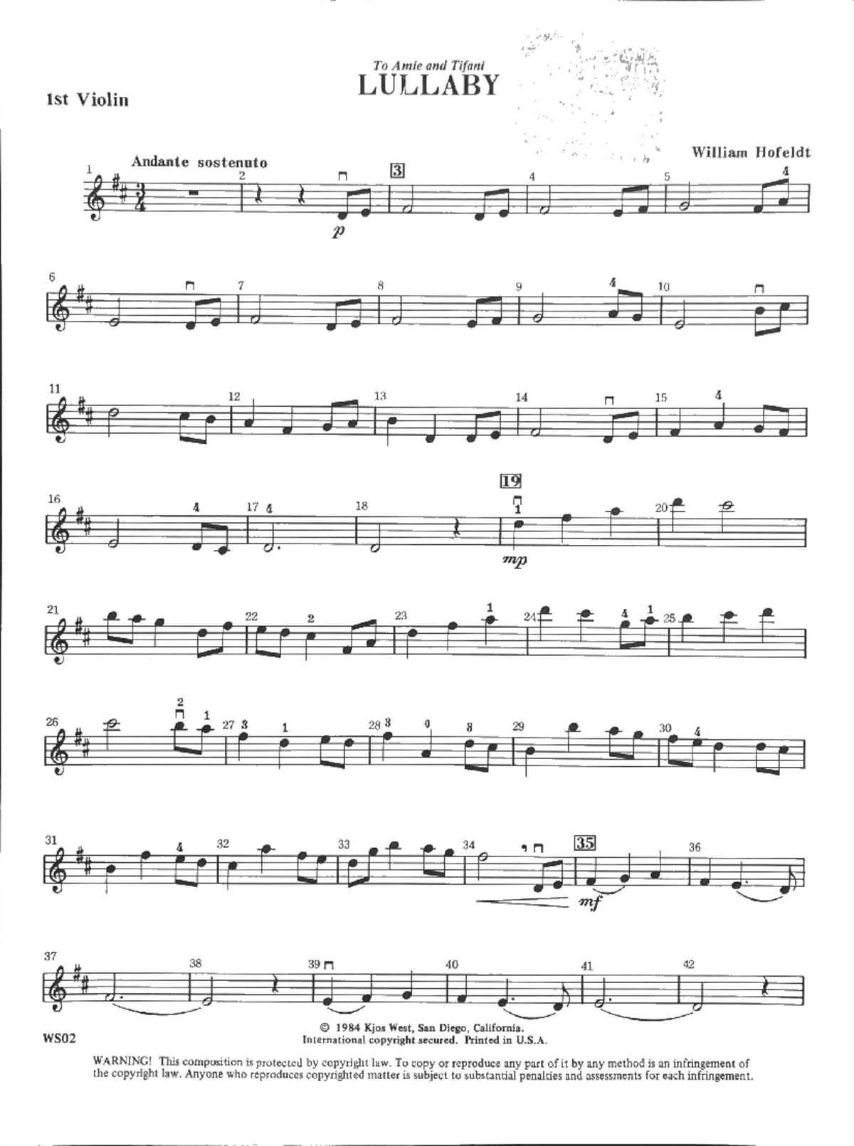 Lullaby Violin 1 - Sight Reading Practice Guide - Studocu