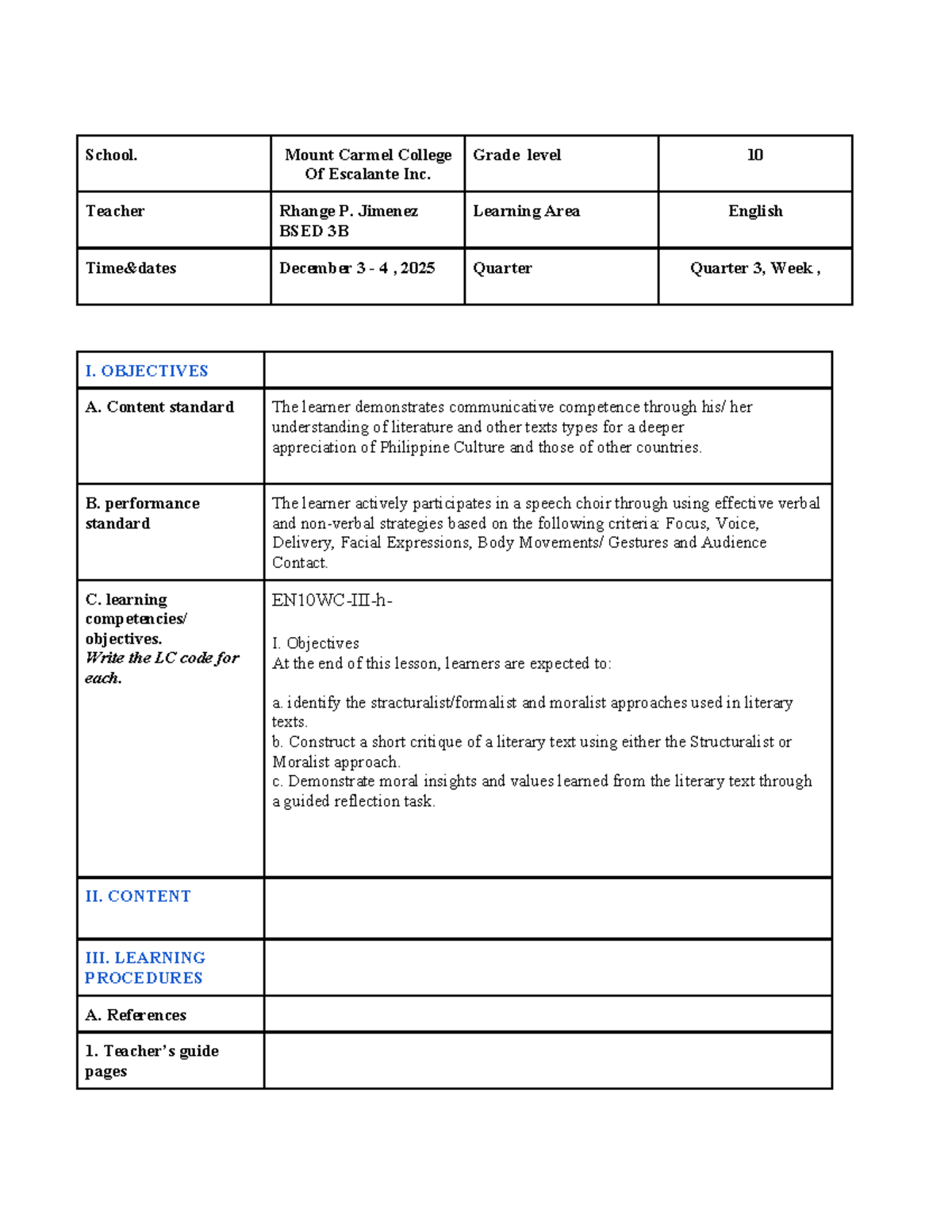 Grade 10 English Lesson: Analyzing Literary Texts & Moral Insights ...