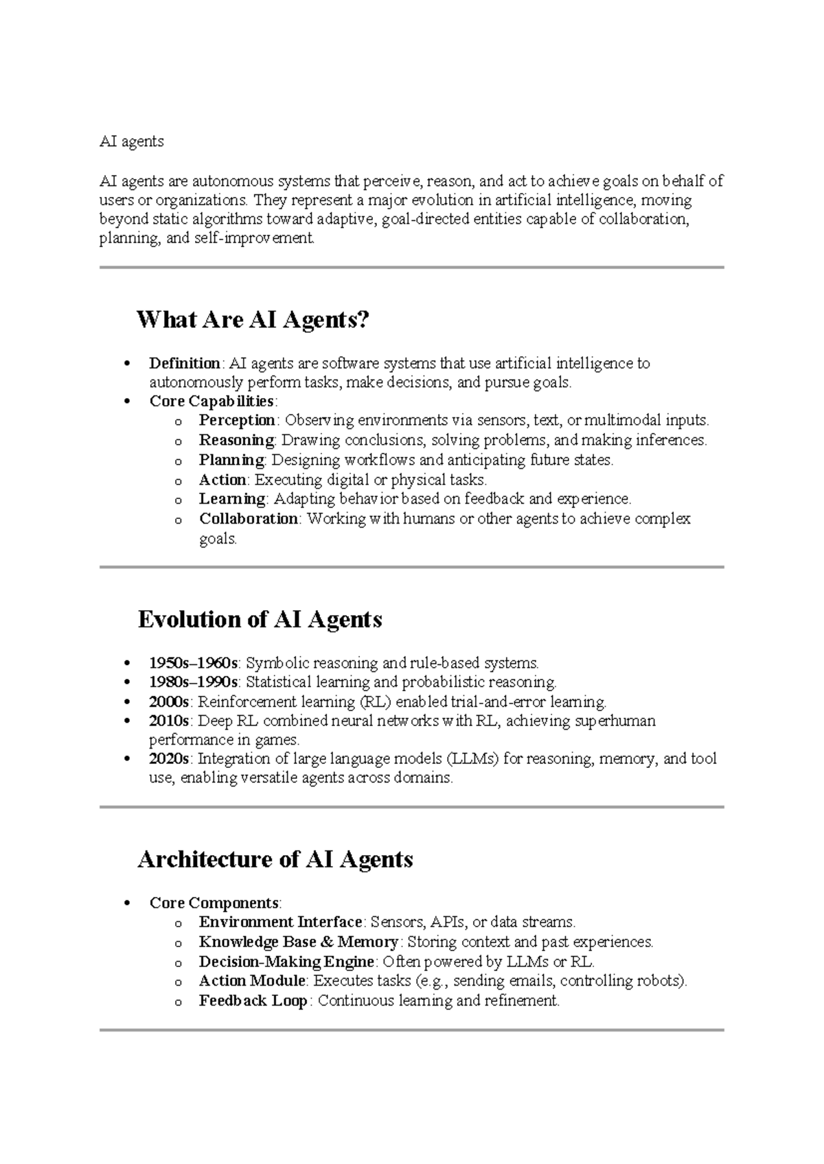 AI Agents Overview: Definition, Capabilities, and Future Directions ...