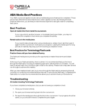 ABA Week 9 Quiz 1 - Attempt Time Score LATEST Attempt 1 15 minutes 9 ...