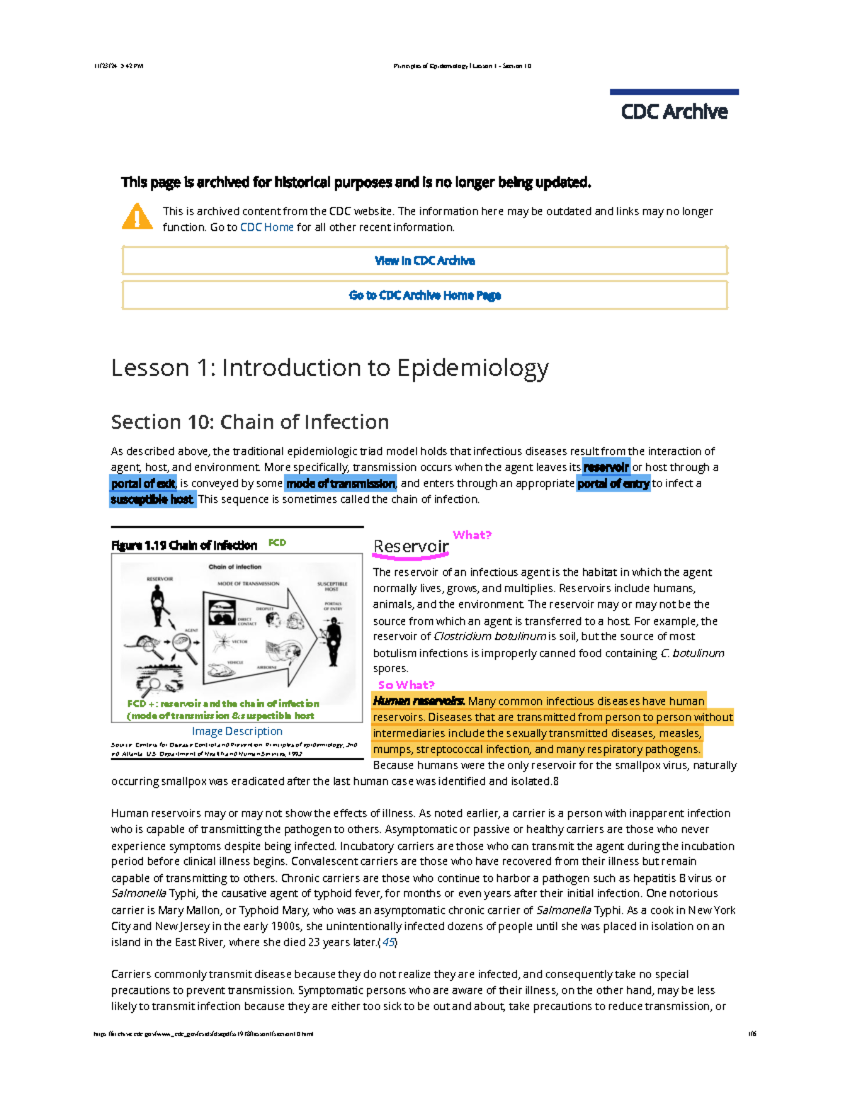 Principles of Epidemiology Lesson 1 - Section 10 - 1 1/23/24, 5:42 PM Principles of Epidemiology ...