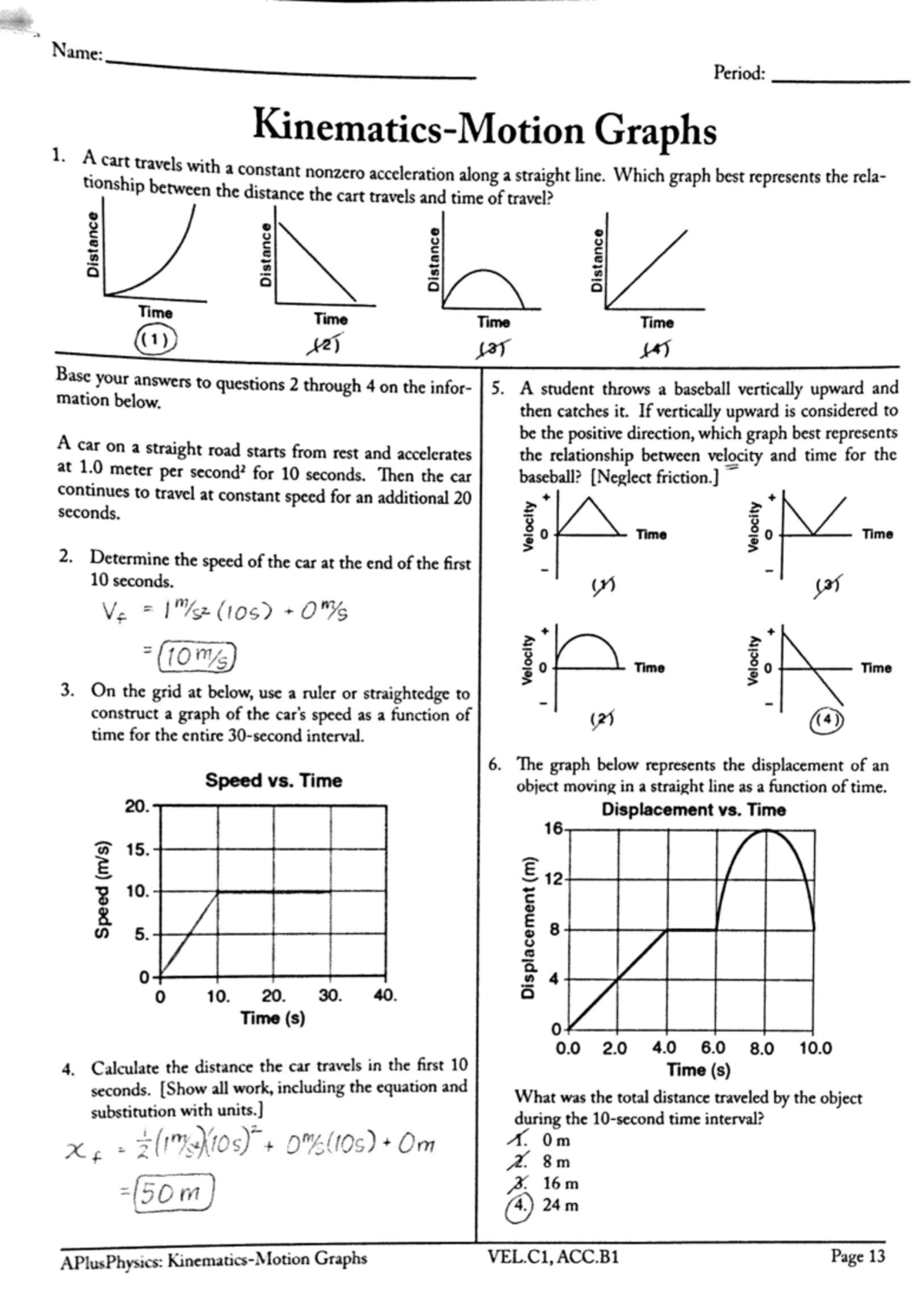 Kinematicsmotiongraphkey - Studocu