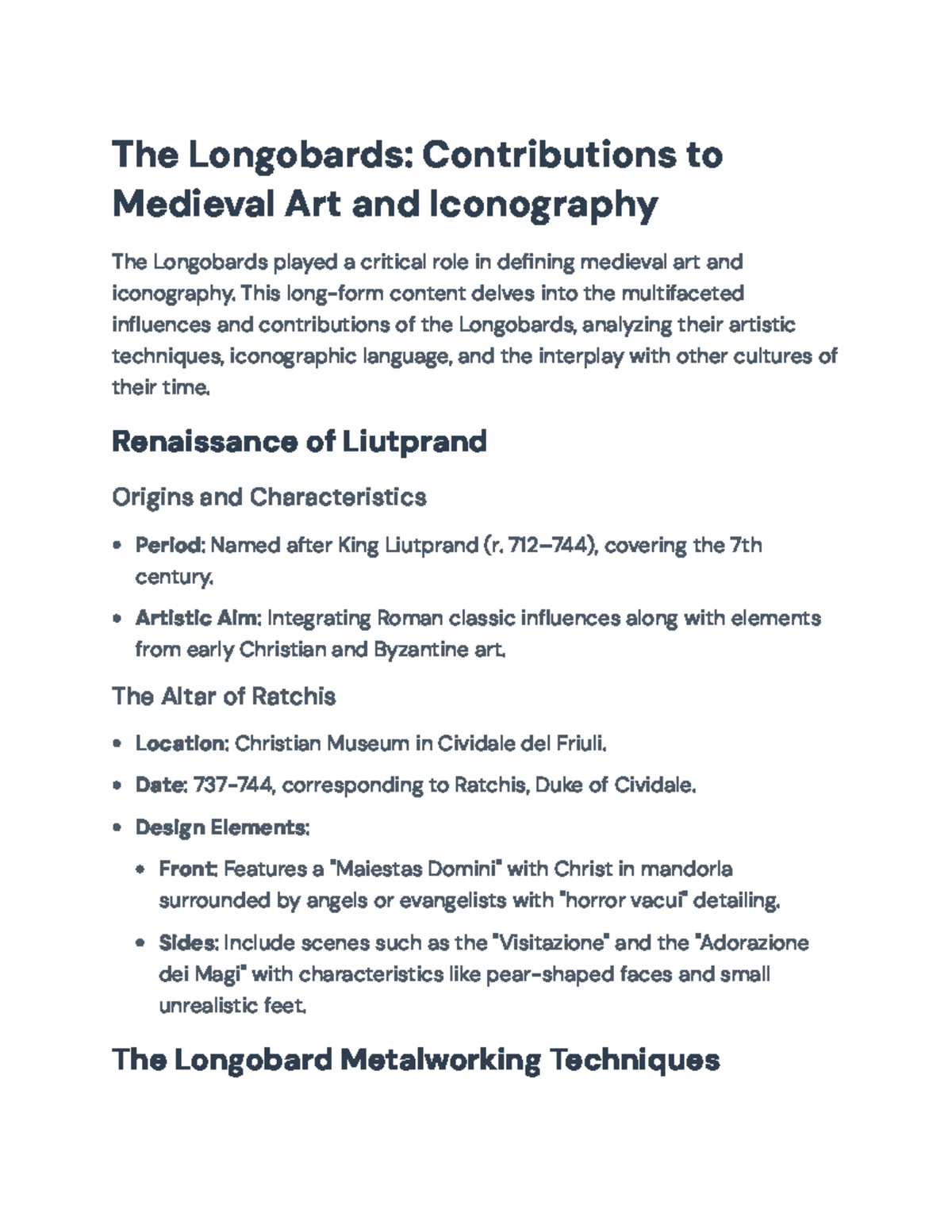Longobards and Their Impact on Medieval Art: Analysis & Techniques ...