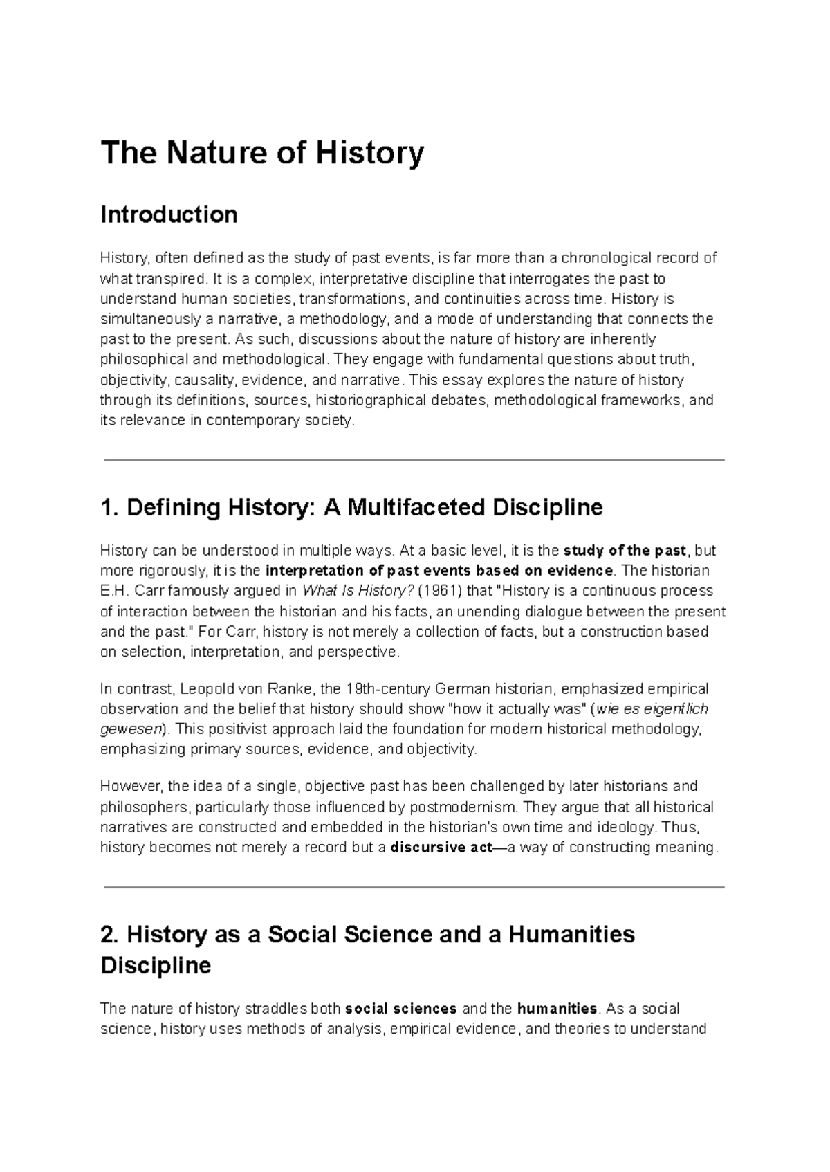 The Nature of History: An In-Depth Exploration of Historical ...
