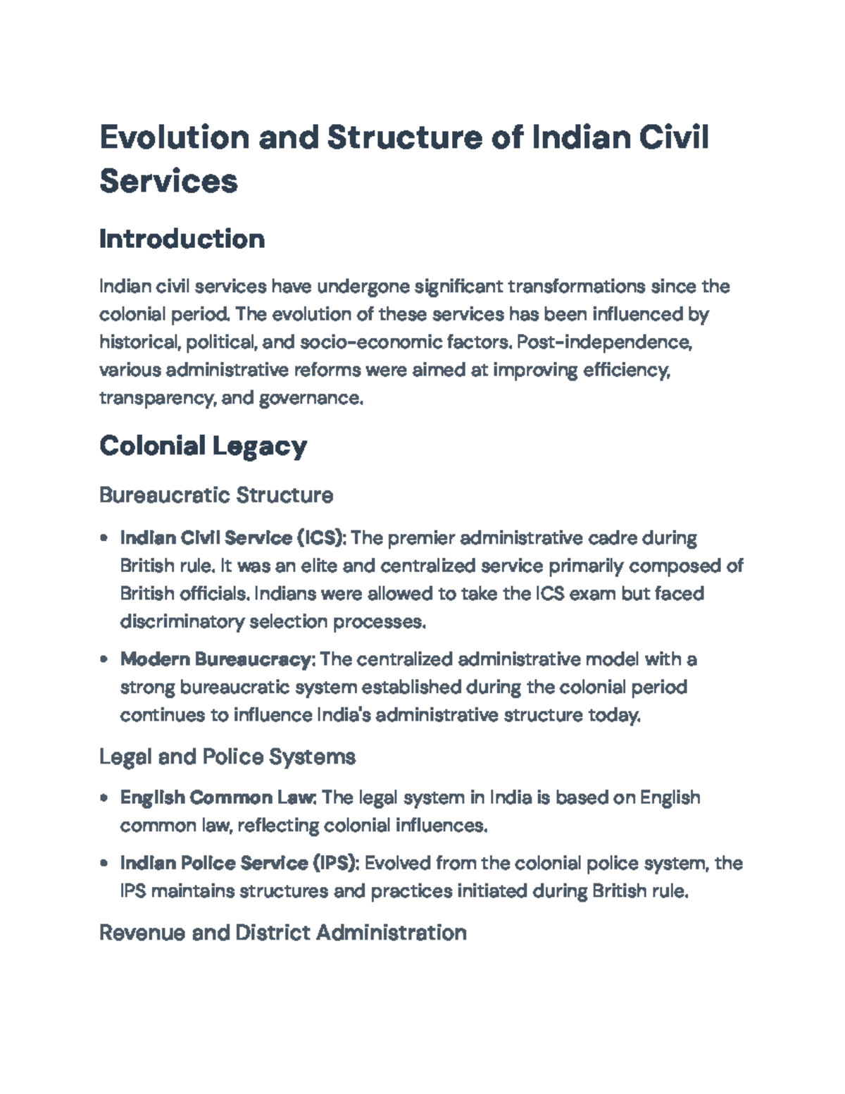 Evolution and Structure of Indian Civil Services: Historical Insights ...