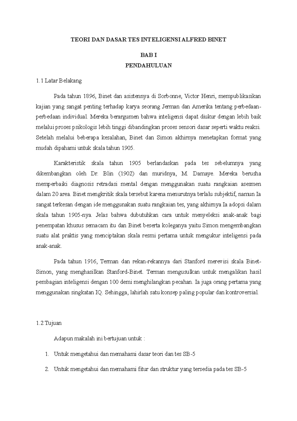 Teori dan Dasar Tes Inteligensi Alfred Binet: Analisis Mendalam tentang ...