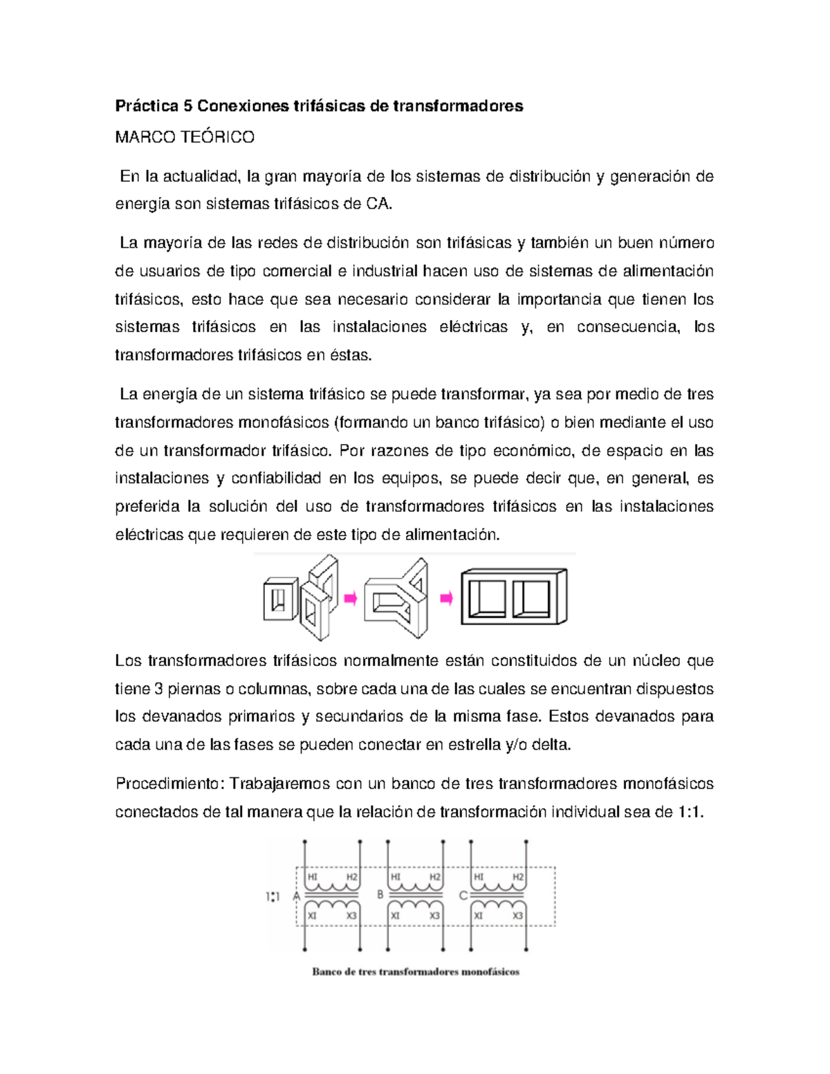 Práctica 5: Conexiones Trifásicas de Transformadores - Máquinas Eléctricas FIME - Studocu