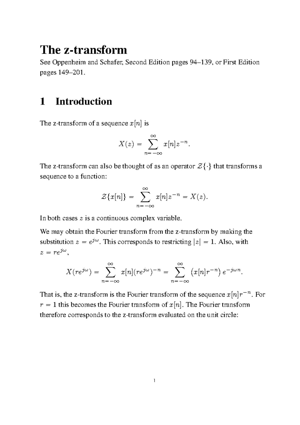 Z Transform and Its Properties - EE 303 Lecture Notes - Studocu