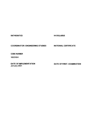 Engineering Science N3 Question Paper August 2021 - NATIONAL ...