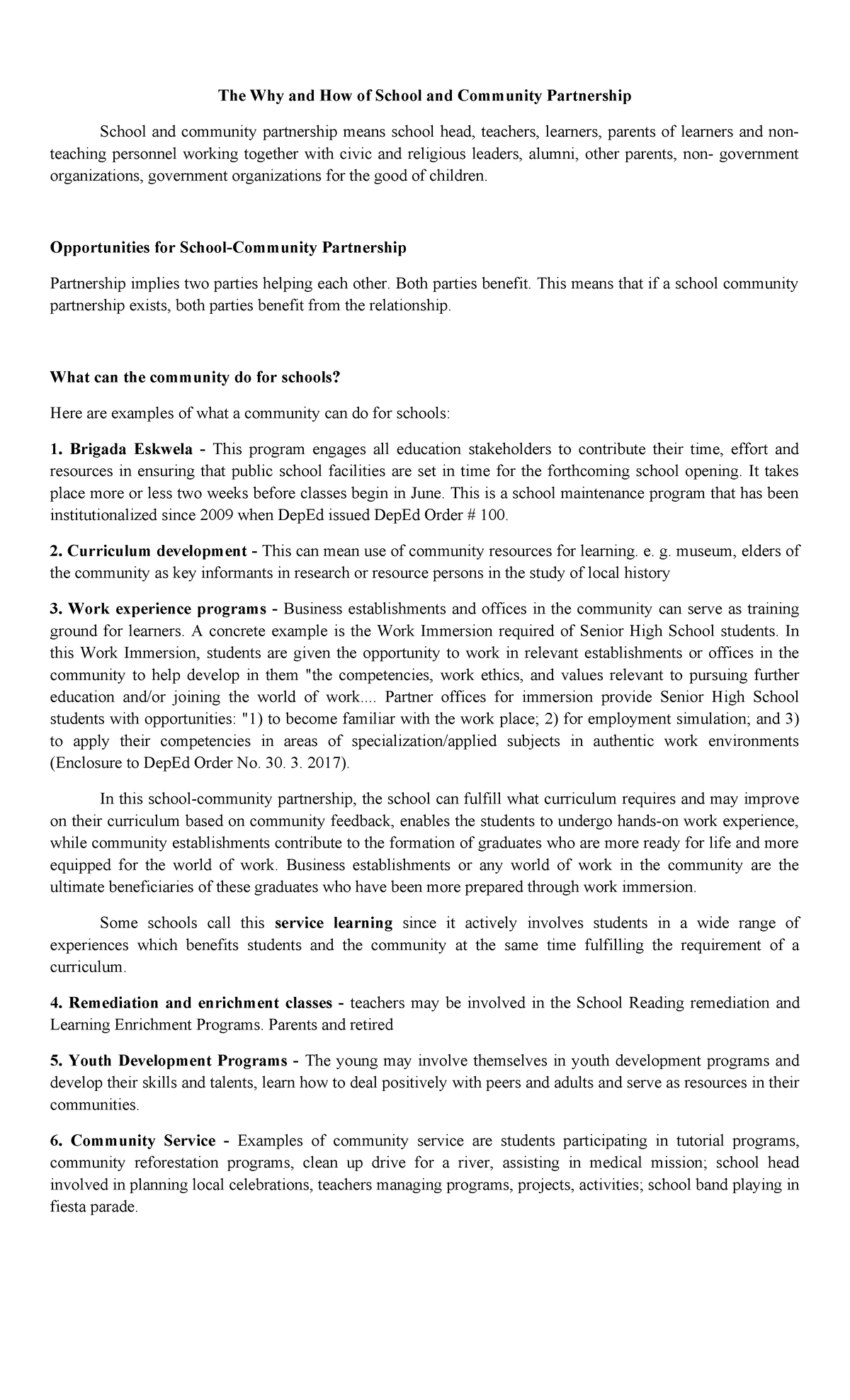 Exploring School-Community Partnerships for Enhanced Learning - Studocu