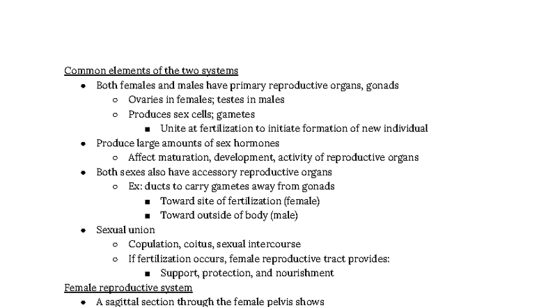Anatomy of the Human Reproductive System - BIO 101 Lecture Notes - Studocu