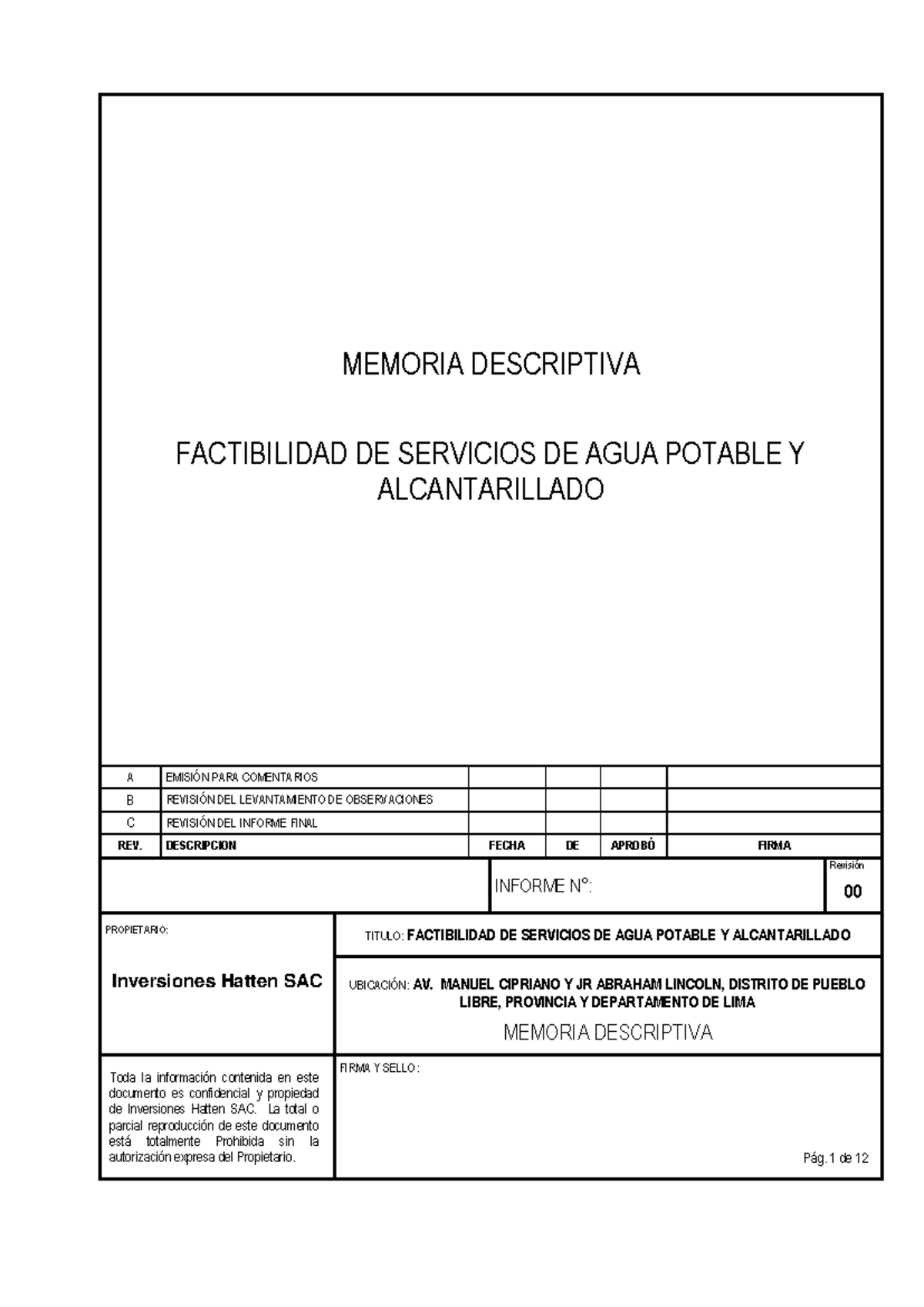 Factibilidad de Servicios de Agua y Alcantarillado - Vivienda Multifamiliar - Studocu