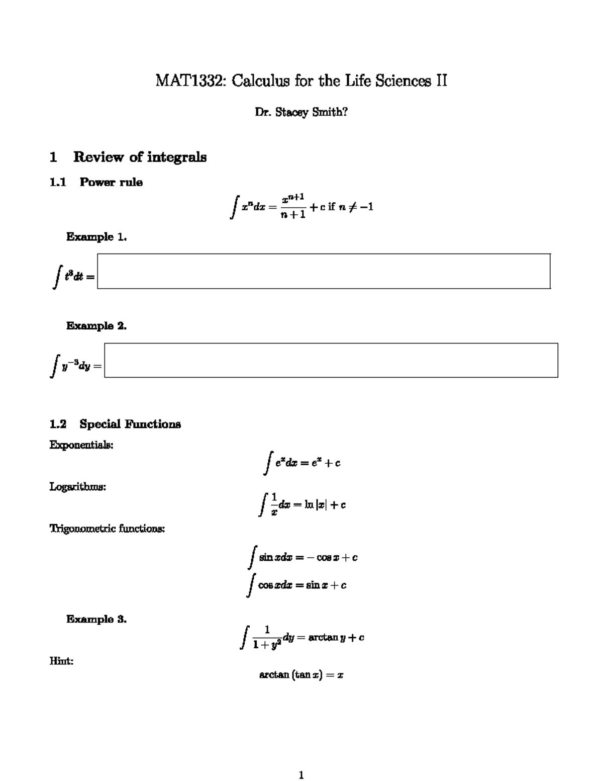 Chapters 1-3 MAT 1332 - MAT1332: Calculus for the Life Sciences II Dr ...