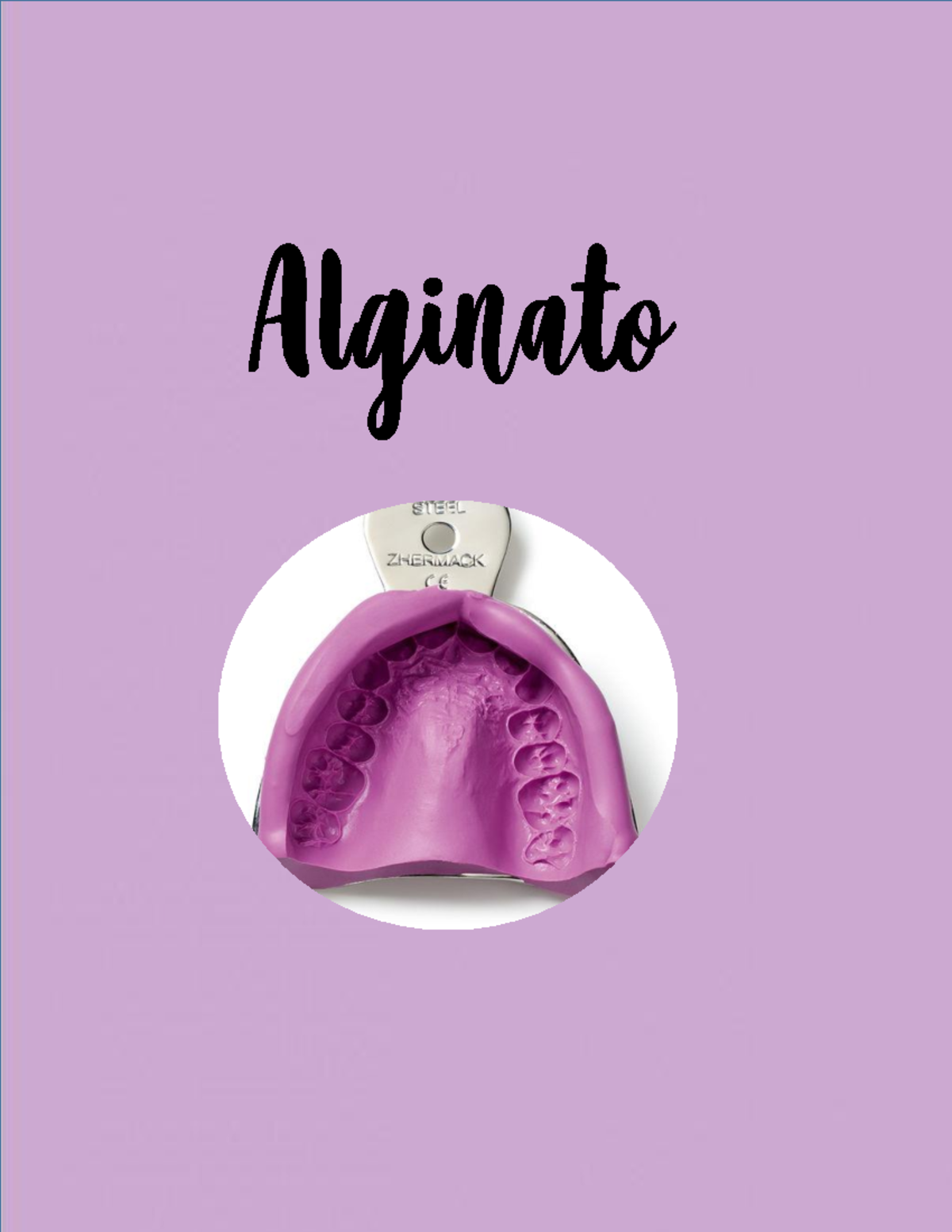 Alginato Biomateriales - L Alginato El alginate es un material ...