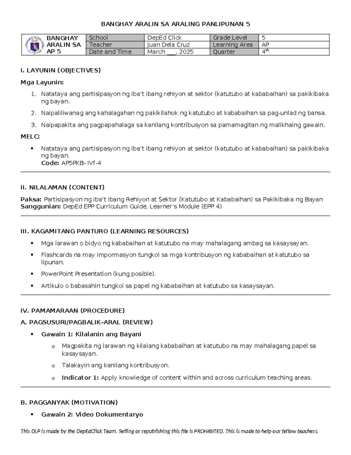 CO AP 5 Quarter 4 DP Curriculum Guide on Women's and Indigenous ...
